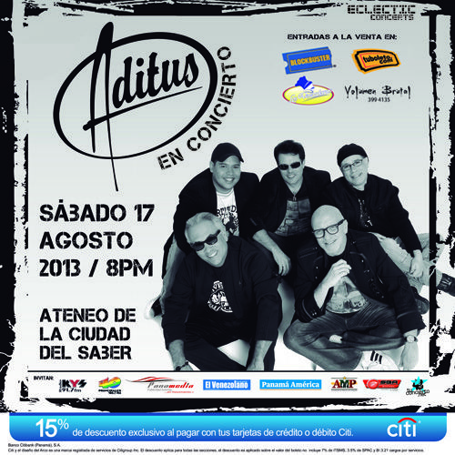 Aditus en concierto el próximo 17 de Agosto | LatinOL.com Música