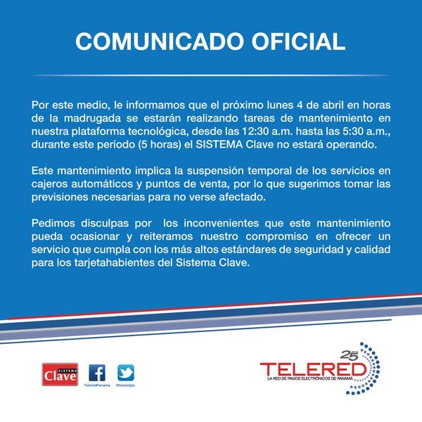 Sistema Clave estará interrumpido este lunes | LatinOL.com Vida Social
